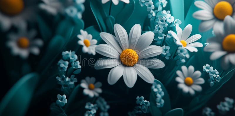 An Eye-catching Bouquet Featuring White, Blue, and Orange Flowers in a ...