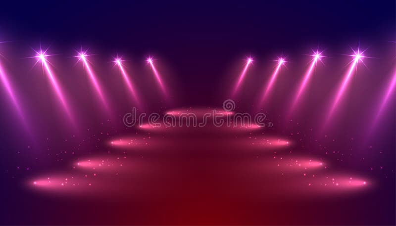 Eye Catching Bright Spotlight on Empty Stage Background Stock Vector ...