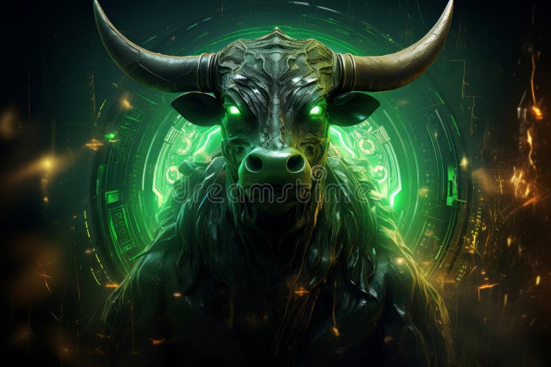 Eye-catching Bull Neon. Generate Ai Stock Illustration - Illustration ...