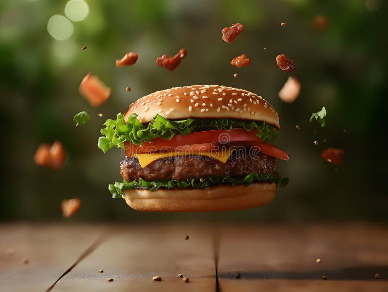 Eye-Catching Burger Ready for a Magazine Cover Stock Image - Image of ...