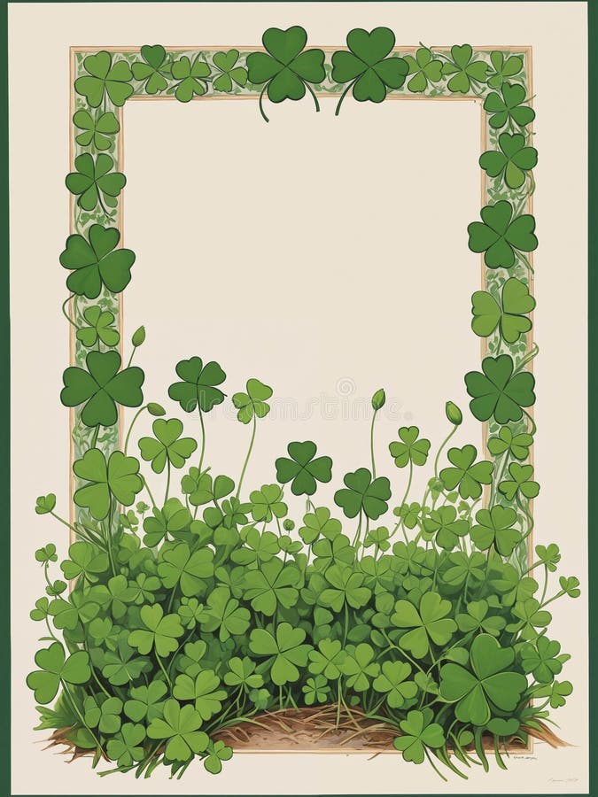 Eye-Catching Clover Frame stock illustration. Illustration of frame ...