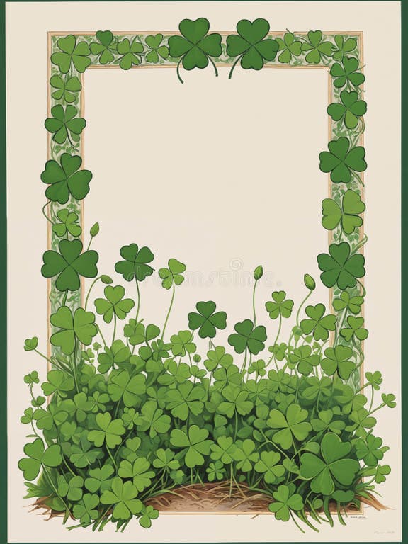 Eye-Catching Clover Frame stock illustration. Illustration of frame ...