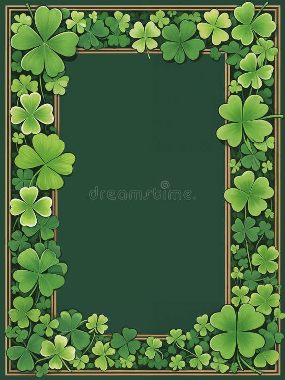 Eye-Catching Clover Frame stock illustration. Illustration of celtic ...