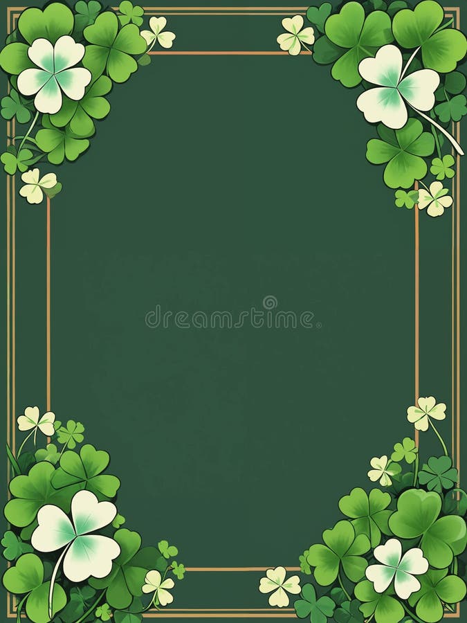 Eye-Catching Clover Frame stock illustration. Illustration of greeting ...