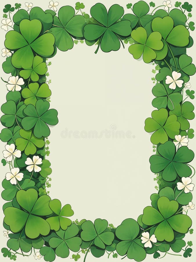 Eye-Catching Clover Frame stock illustration. Illustration of clover ...