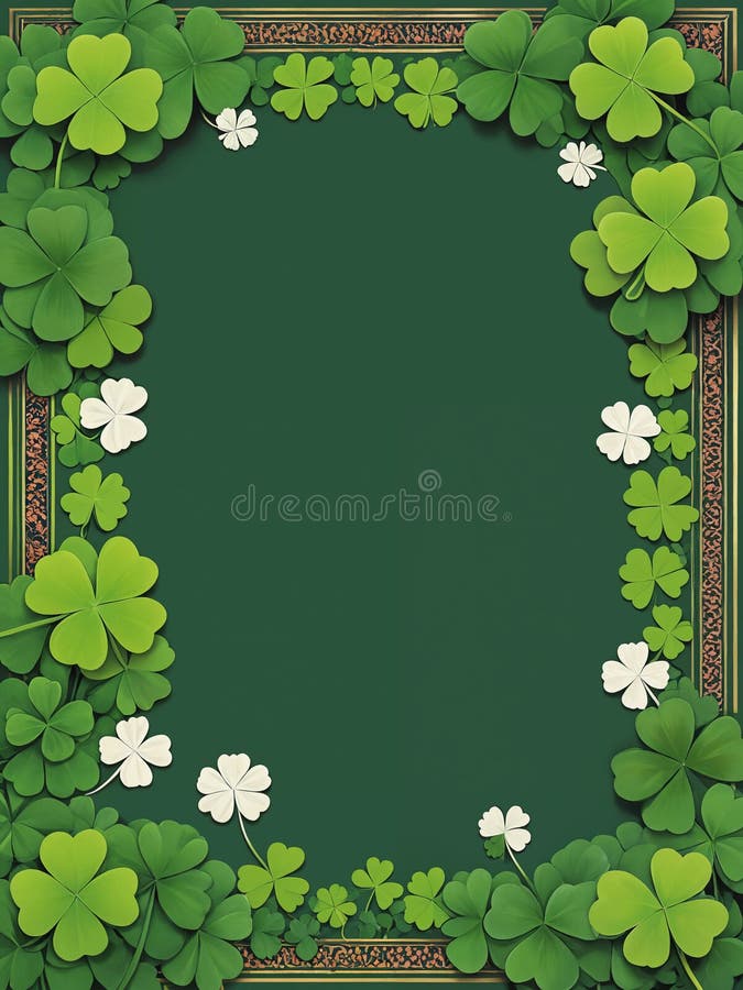 Eye-Catching Clover Frame stock illustration. Illustration of theme ...