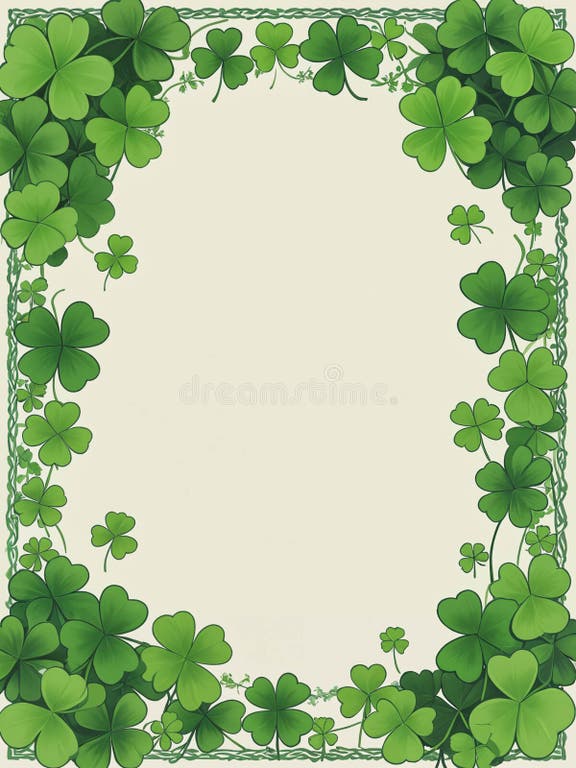 Eye-Catching Clover Frame stock illustration. Illustration of clover ...