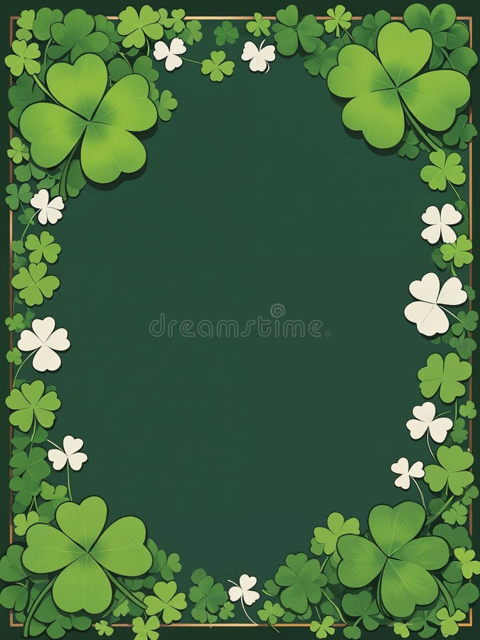 Eye-Catching Clover Frame stock illustration. Illustration of greeting ...