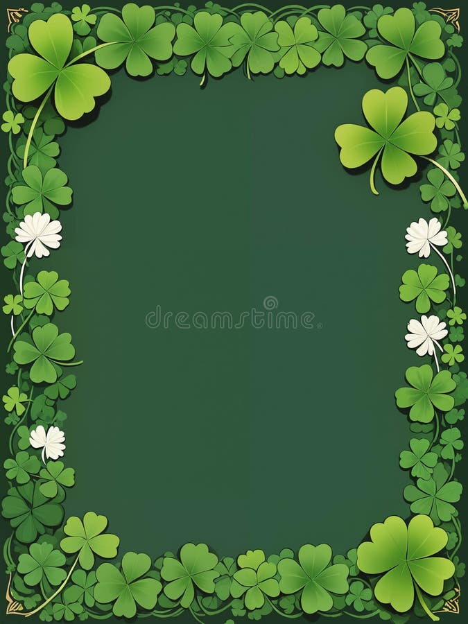Eye-Catching Clover Frame stock illustration. Illustration of greeting ...