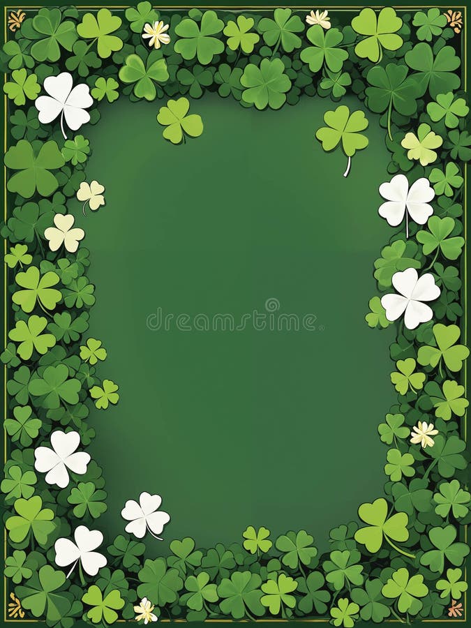 Eye-Catching Clover Frame stock illustration. Illustration of green ...
