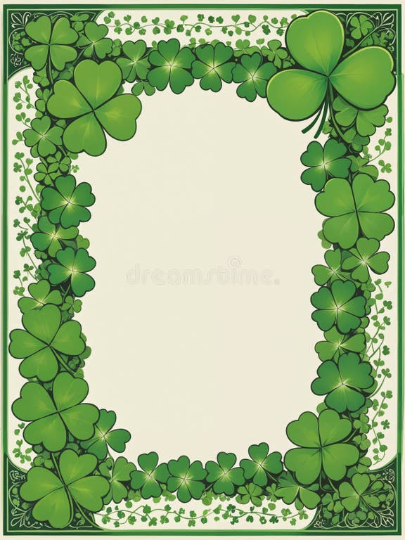Eye-Catching Clover Frame stock illustration. Illustration of clover ...
