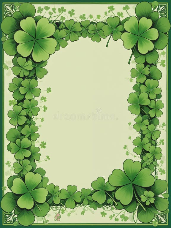 Eye-Catching Clover Frame stock illustration. Illustration of clover ...
