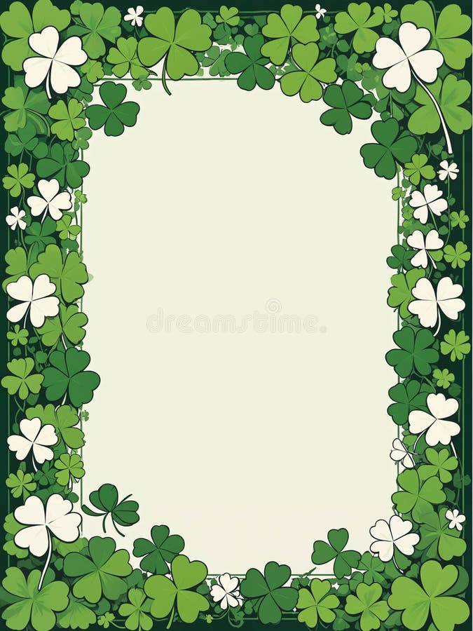 Eye-Catching Clover Frame stock illustration. Illustration of greeting ...
