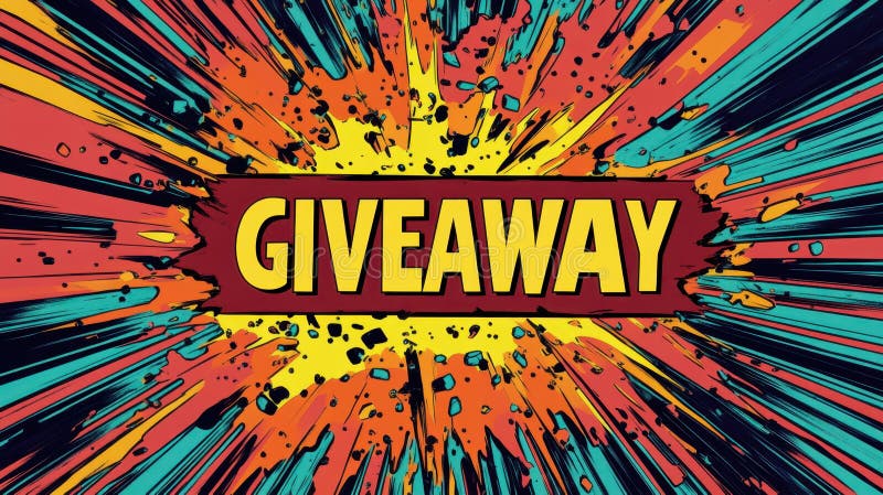 Eye-catching Comic Style Giveaway Banner with Explosive Background ...