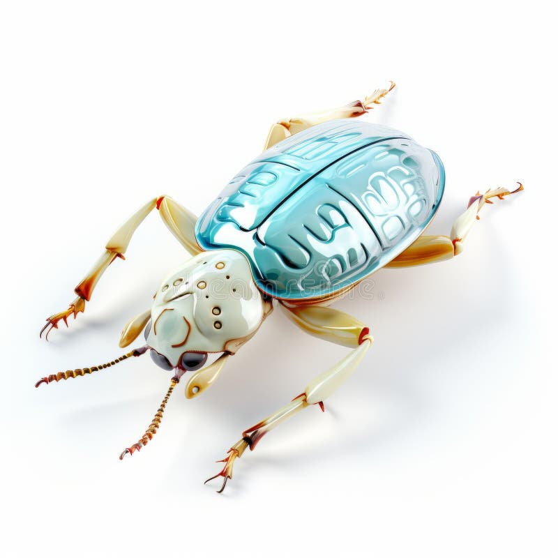 Eye-catching 3d Beetle Model in Turquoise and Gold Stock Illustration ...