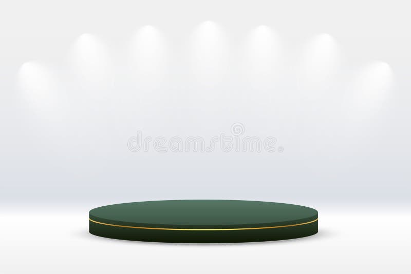 Eye Catching 3d Pedestal Platform White Background with Spot Light ...