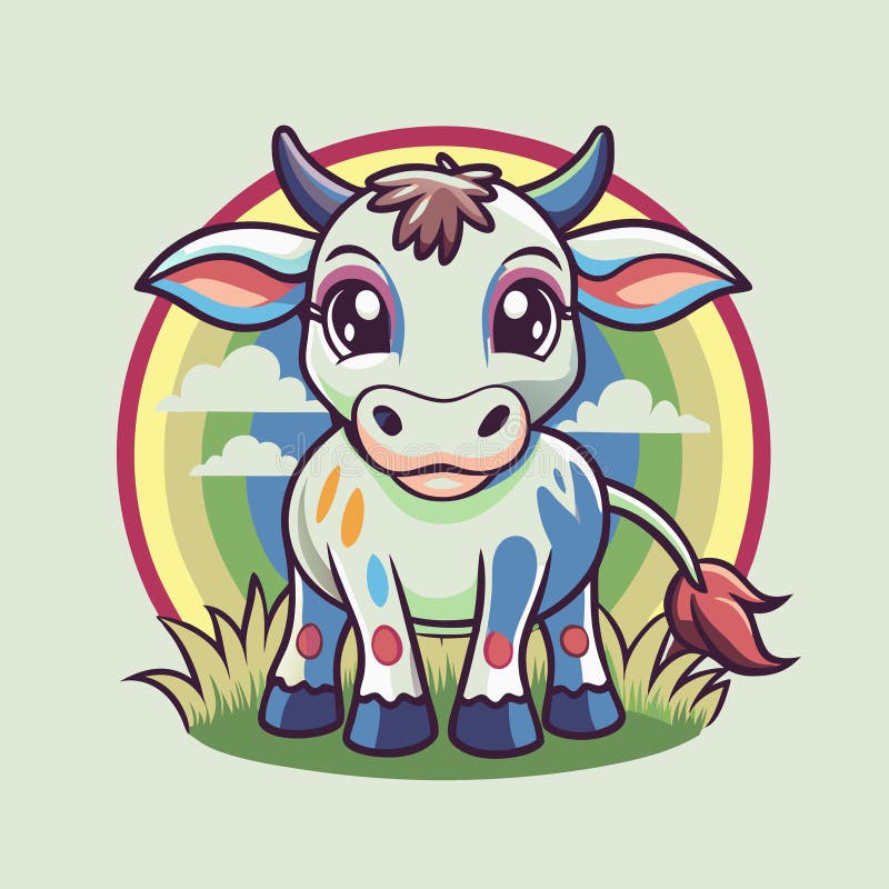 Eye-catching 3D Render of a Colorful and Vibrant Zebu Stock Vector ...