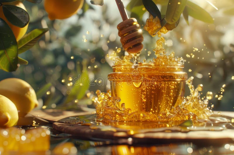 Eye-catching 3d Rendering of Pure Honey Advertisement for Visual ...