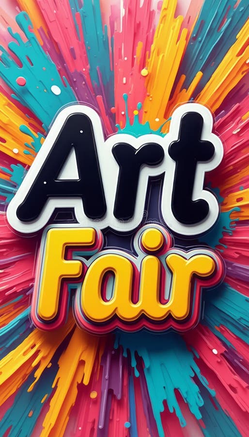 Dynamic and Colorful Art Fair Graphic Bursting with Vibrant Splashes ...