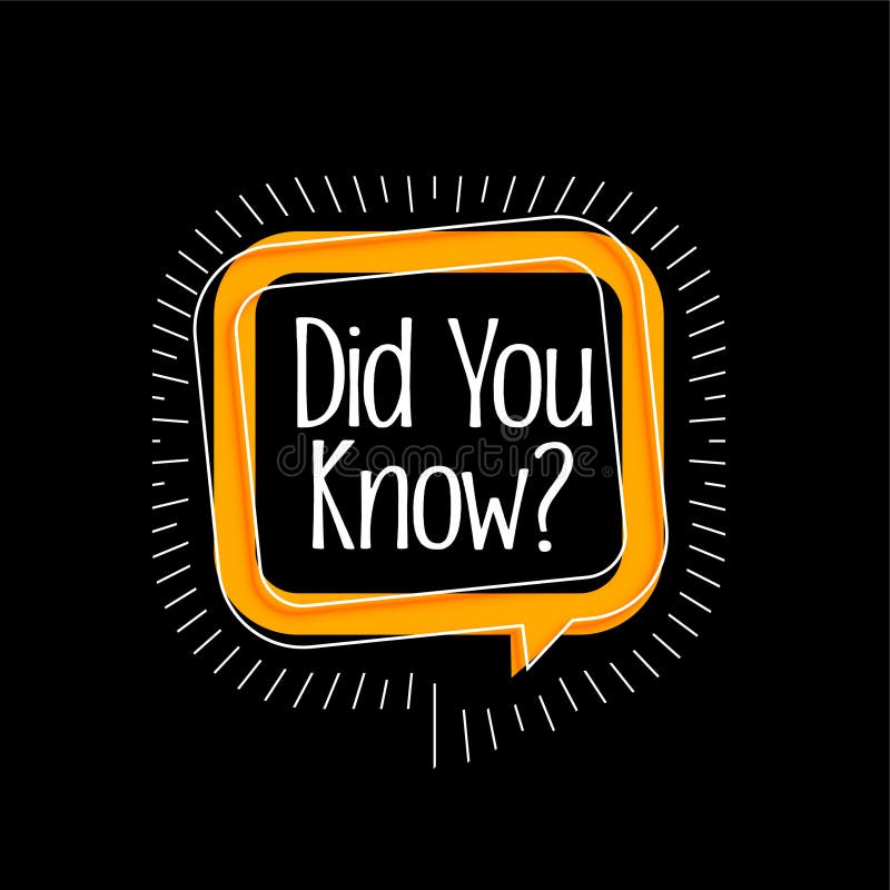 Eye Catching Did You Know Dark Background for Interesting Fact Stock ...