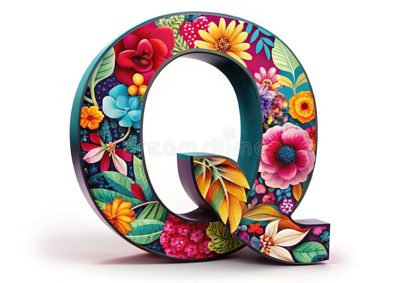 Vibrant Retro Magazine Cutout Letter Q Collage a Colorful Geometric ...