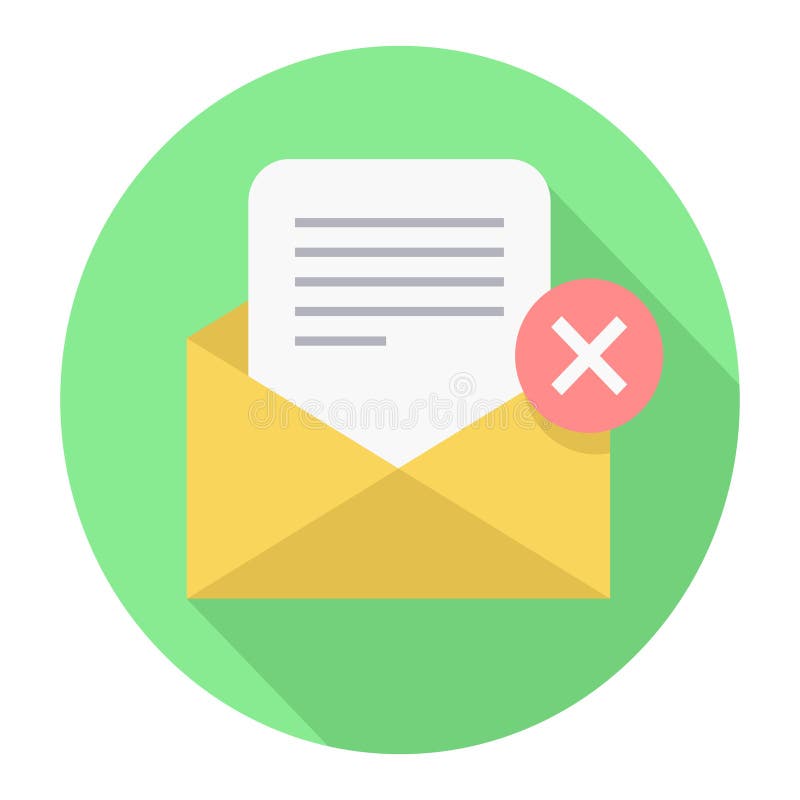Rejected Email Icon for Error and Alert Notifications Stock ...
