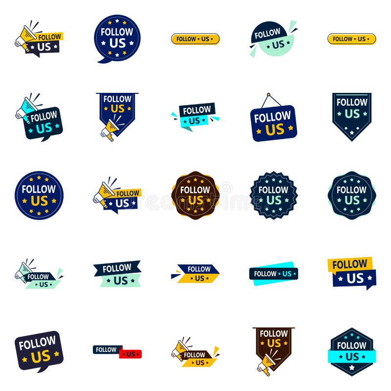 25 Eye-catching Follow Us Banners for YouTube and TikTok Stock Vector ...