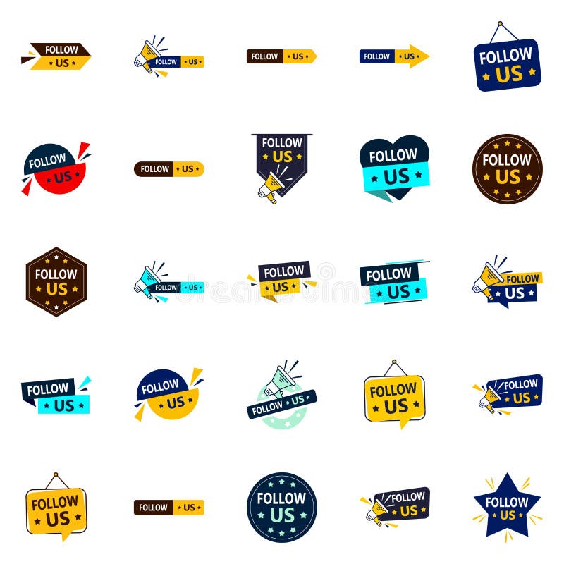 25 Eye-catching Follow Us Graphic Elements for Instagram and Pinterest ...