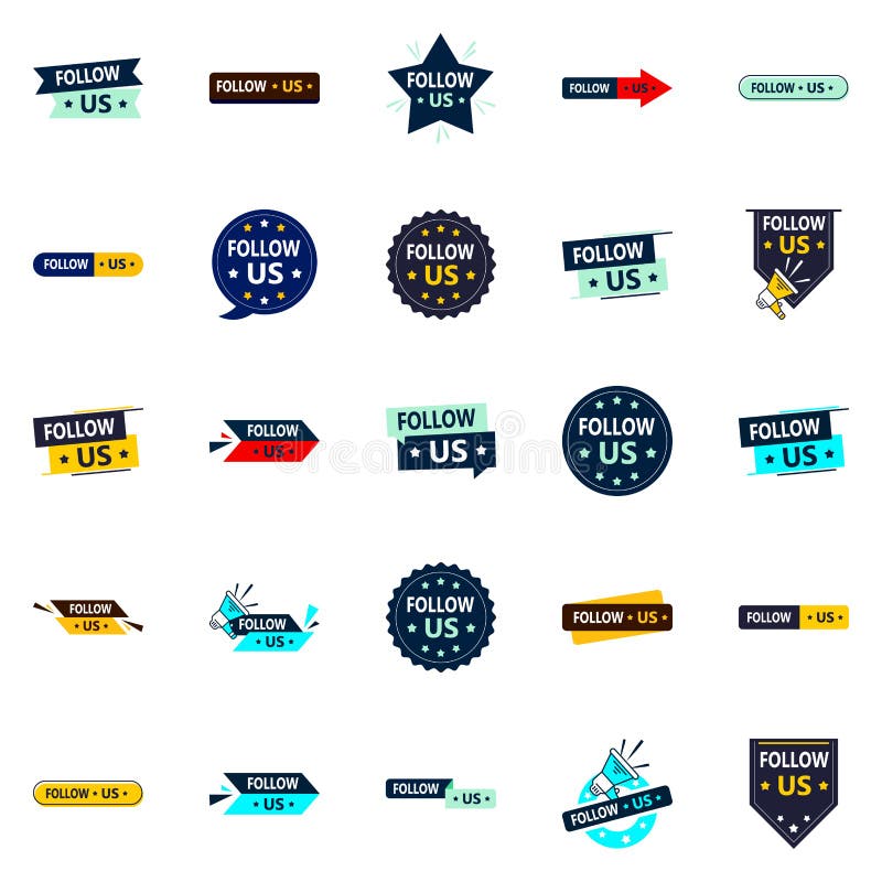 20 Eye-catching Follow Us Graphic Elements for Instagram and Pinterest ...