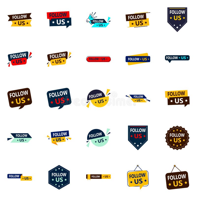 20 Eye-catching Follow Us Graphic Elements for Instagram and Pinterest ...