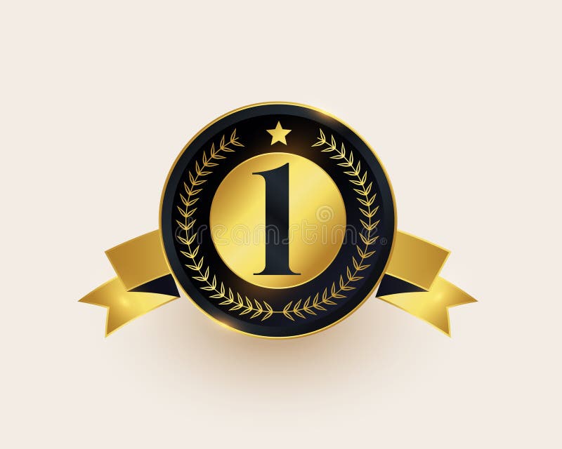 Eye Catching Golden Number 1 Emblem the Path To Victory Stock Vector ...