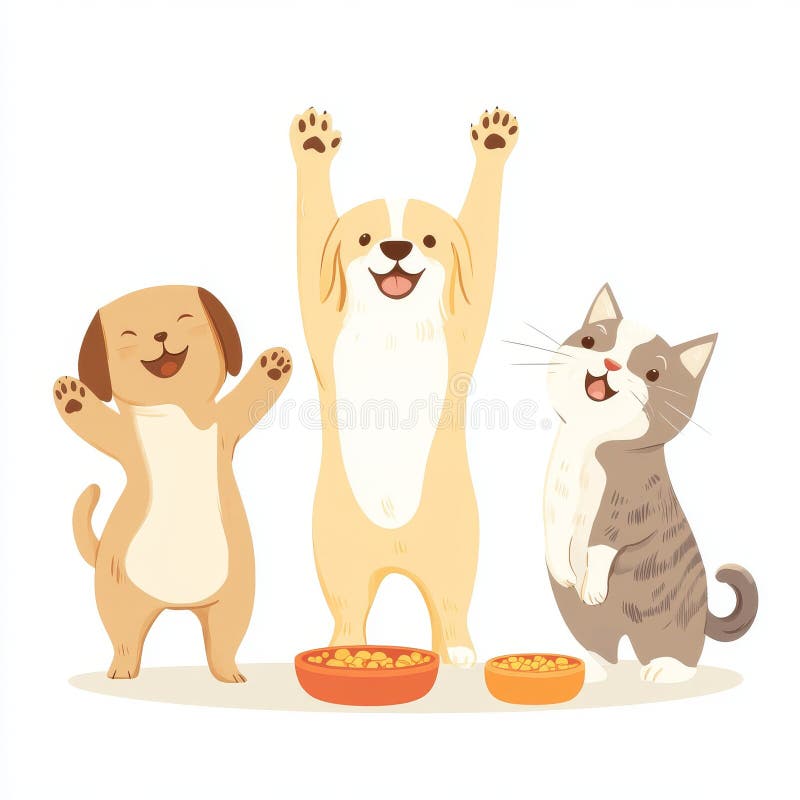 An Eye-catching Group of Cartoon Animals. Stock Illustration ...