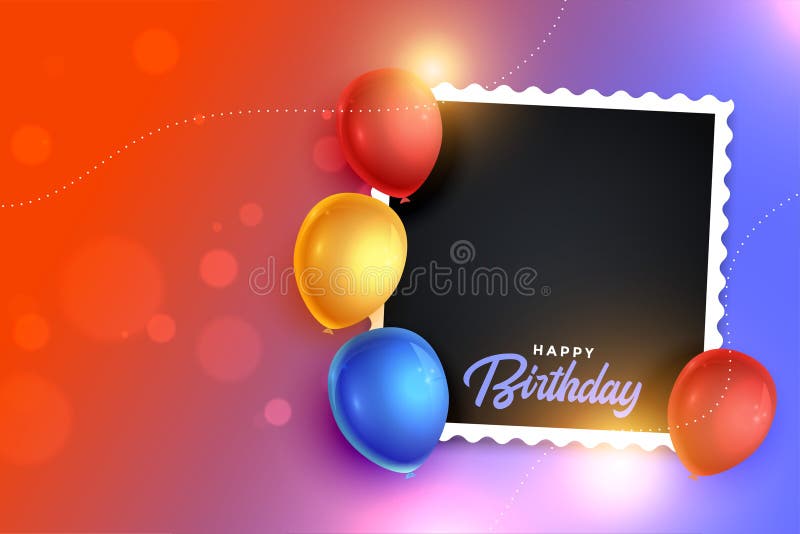Eye Catching Happy Birthday Greeting Poster with Empty Photograph Frame ...