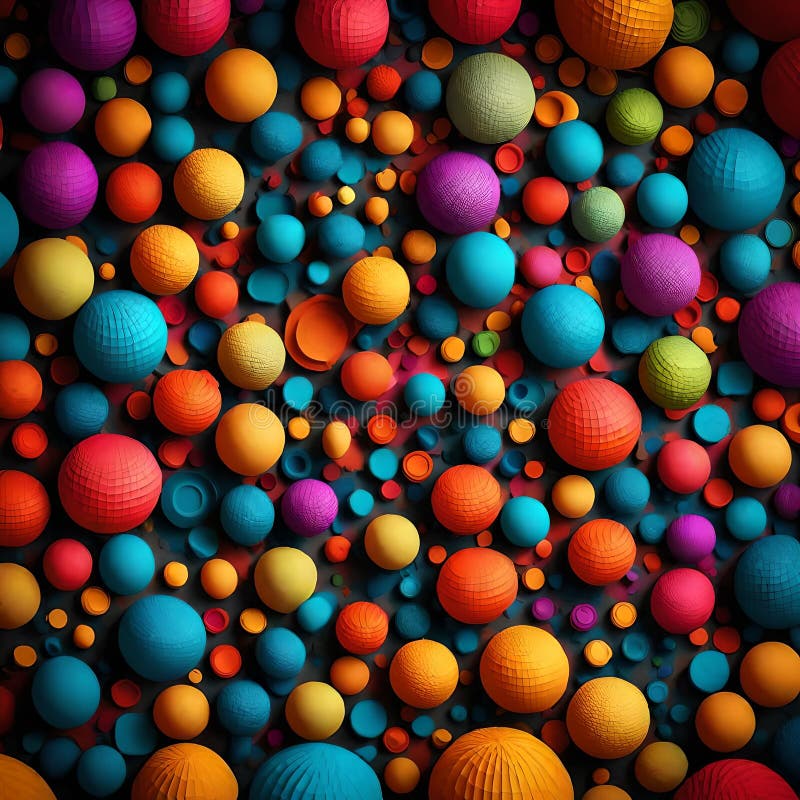 Colorful 3D Textured Spheres Background Stock Illustration ...
