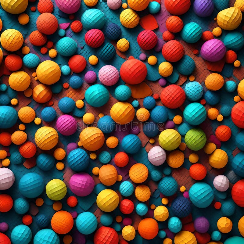 Colorful 3D Textured Spheres Background Stock Illustration ...