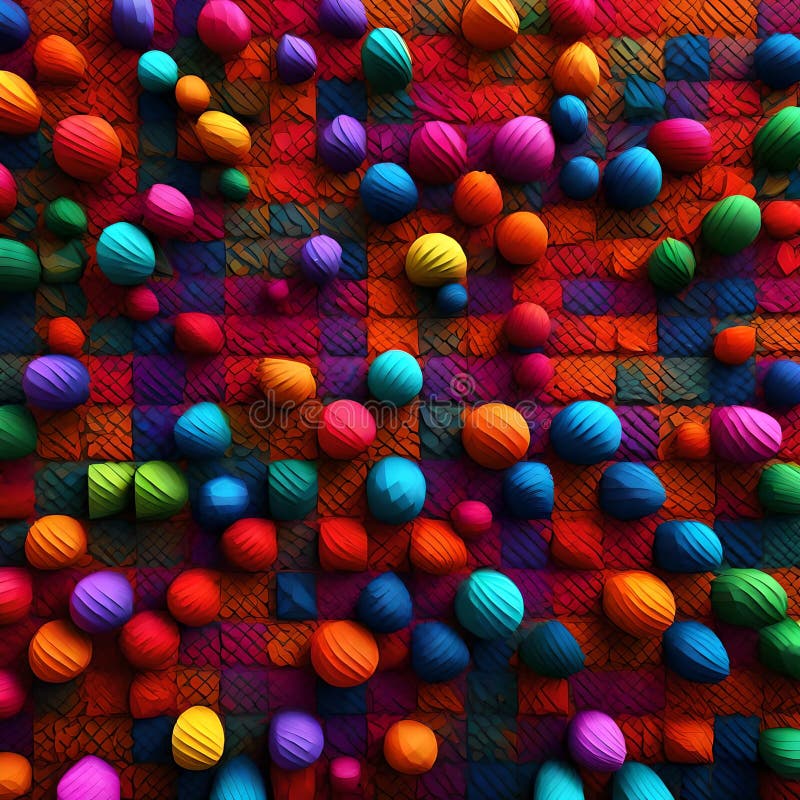 Colorful 3D Textured Spheres Background Stock Illustration ...