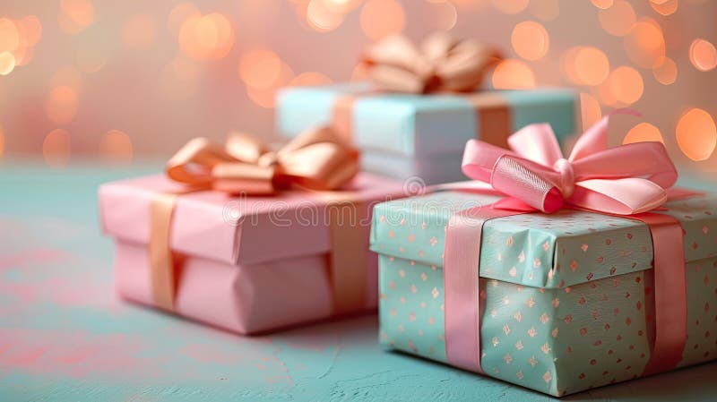 Chic Gift Boxes on Pastel Background: Perfect for Celebrations and ...