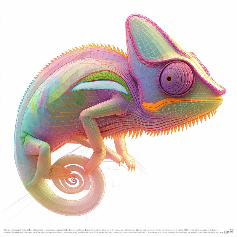 Vivid Chameleon, Ready To Pounce! Stock Illustration - Illustration of ...