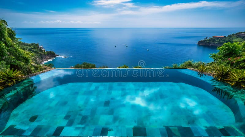 An Eye-catching Image of a Magnificent Infinity Pool Blending ...