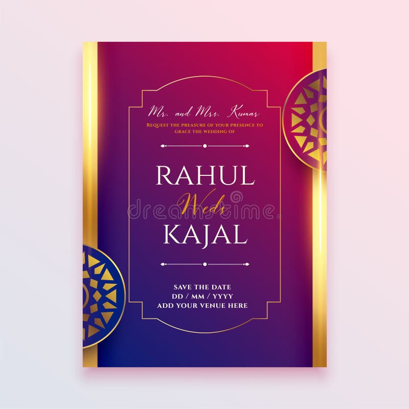 Eye Catching Indian Wedding or Anniversary Invitation Card Template ...