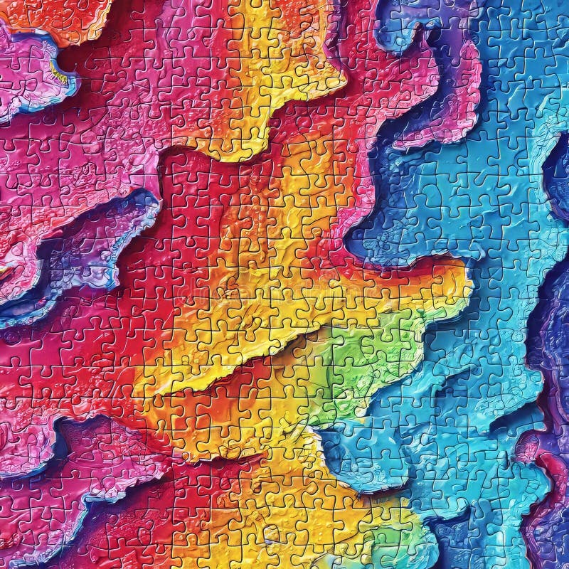 An Eye-catching Jigsaw Puzzle Featuring Different Shades of Green and ...