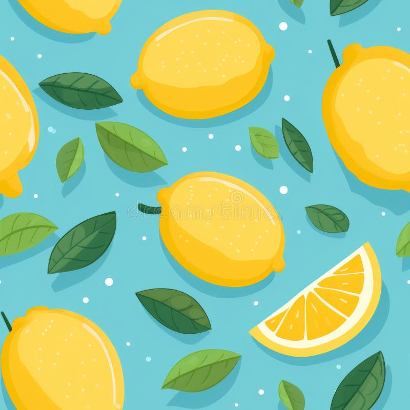 Eye-catching Lemon Pattern with Playful and Colorful Design Stock ...