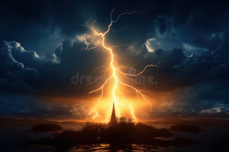 Eye-catching Lightning Pattern Banner. Generate Ai Stock Photo - Image ...