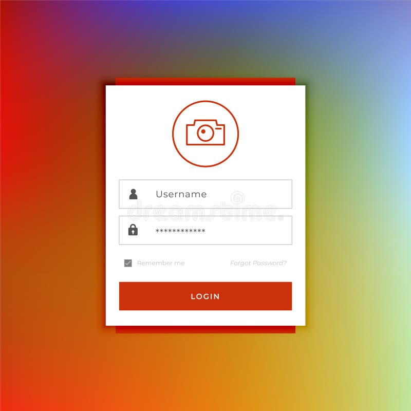 Eye Catching Login Form Theme Template for Social Profile Stock Vector ...