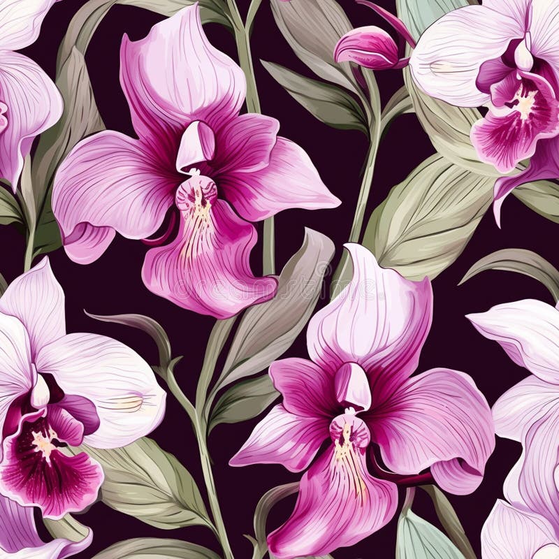 Eye-catching Orchid Pattern for Posters Stock Illustration ...