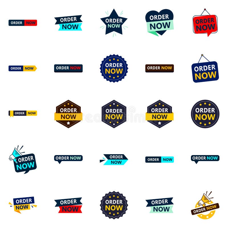 25 Eye-catching Order Now Banners To Grab Attention Stock Vector ...