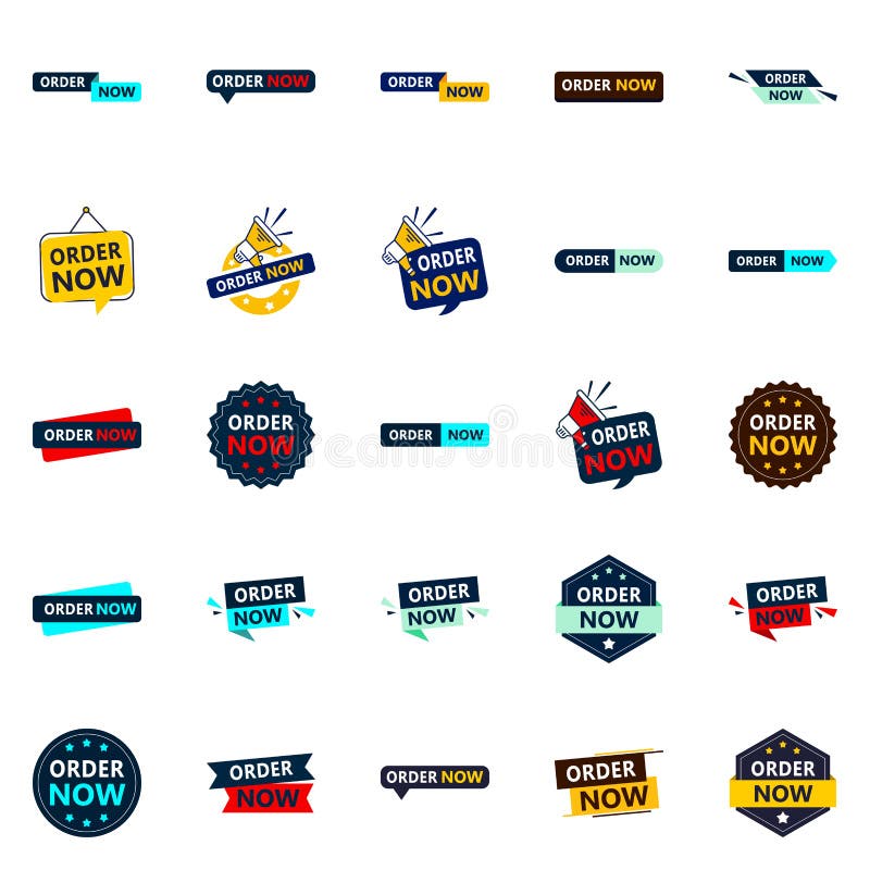25 Eye-catching Order Now Banners To Grab Attention Stock Vector ...