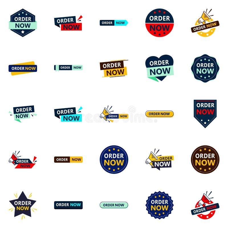 25 Eye-catching Order Now Banners To Grab Attention Stock Vector ...