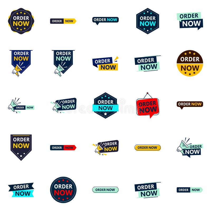 25 Eye-catching Order Now Banners To Grab Attention Stock Vector ...