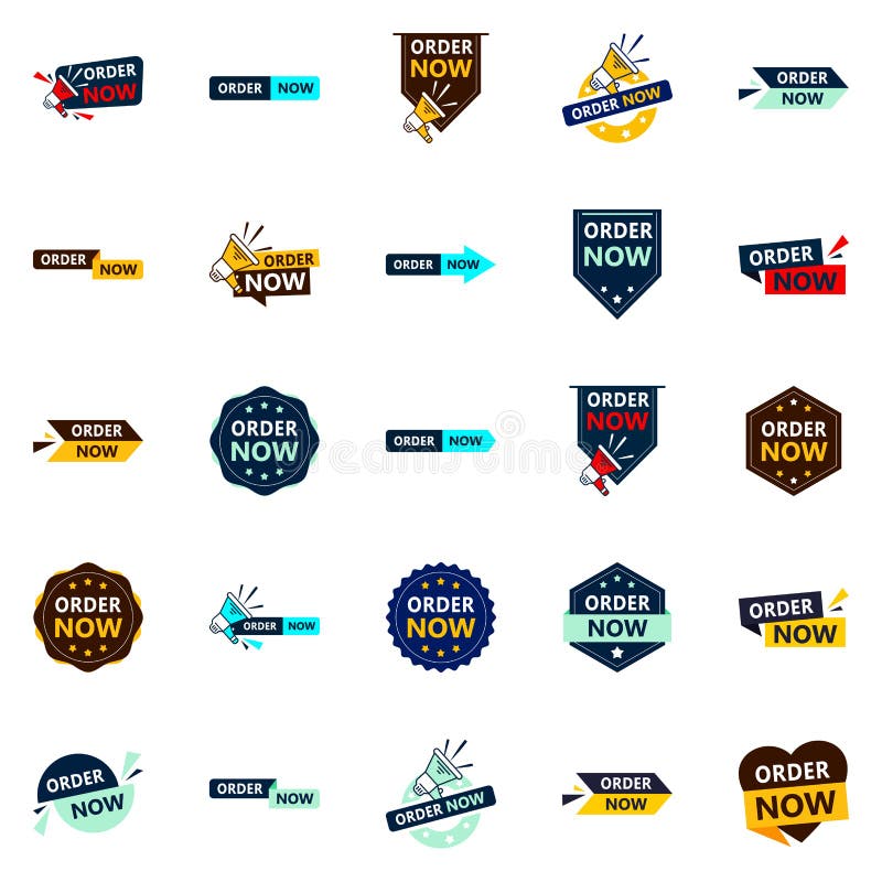 25 Eye-Catching Order Now Banners in a Variety of Styles Stock Vector ...